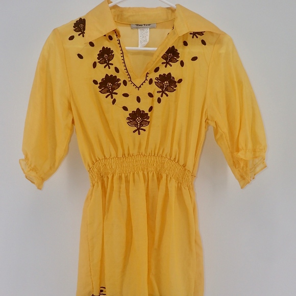 Uno Core | Tops | Sunflower Tunic Med 0 Silk Floral Embroidered | Poshmark